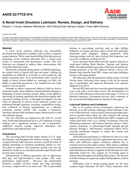Publications – AES Drilling Fluids | Better Fluids Equal Better Wells